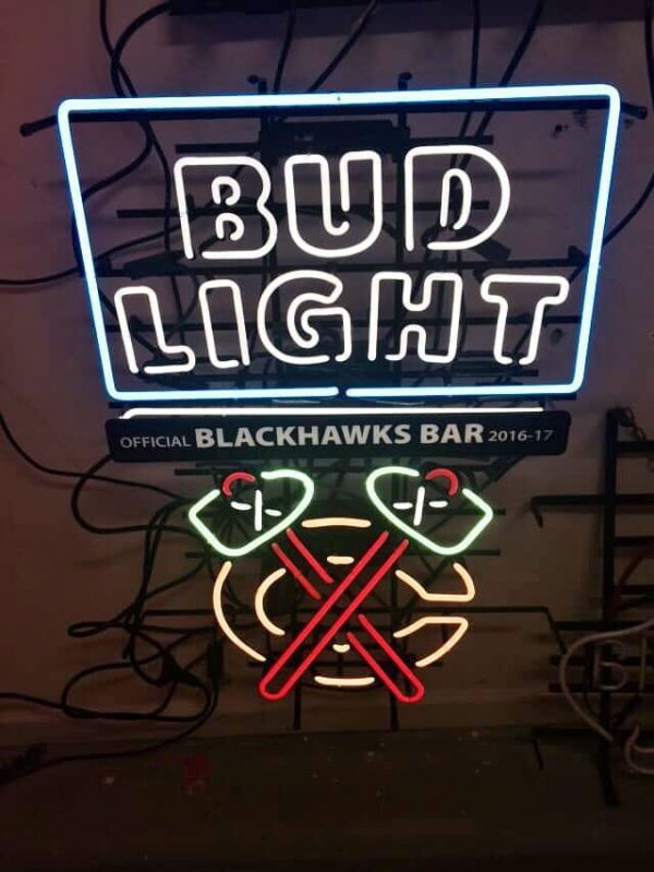 Custom Bud Light Chicago Blackhawks Neon Sign NHL Sports Neon Light ...